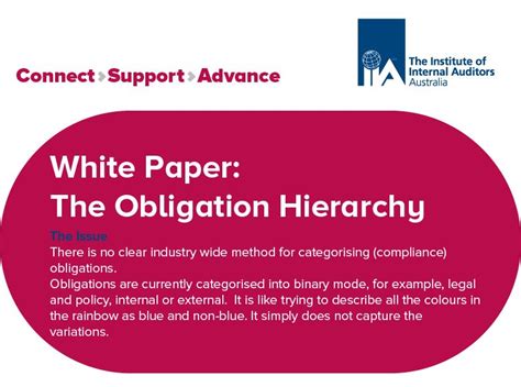 New White Paper Alert The Obligation Hierarchy There Is No Clear