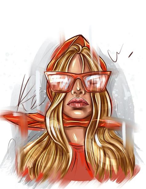 Иллюстрация Девушка в платке в стиле 2d