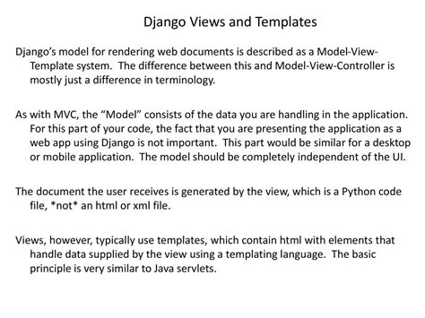 Lecture 21 More On Django Ppt Download