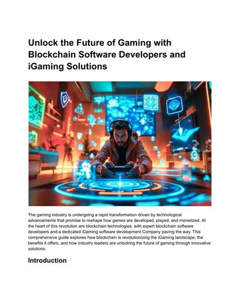 Ppt Unlock The Future Of Gaming With Blockchain Software Developers And Igaming Solutions