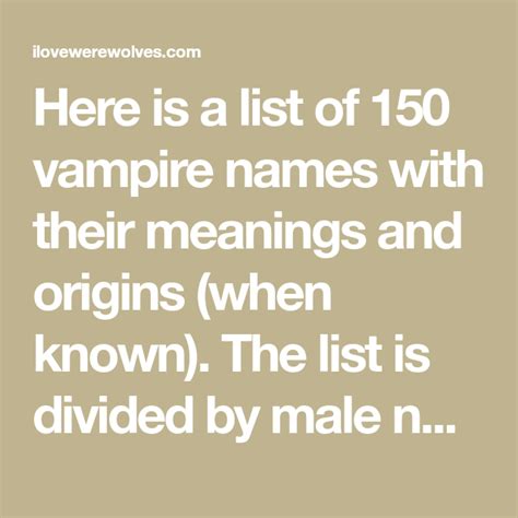 Words To Describe Vampires