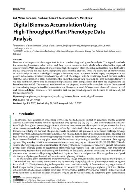Pdf Digital Biomass Accumulation Using High Throughput Plant
