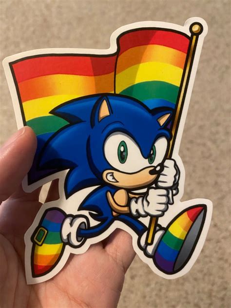 Sonic The Hedgehog Gay Pride Flag Vinyl Sticker 5” Lgbtq 4839292697