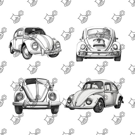 Vw Bug Silotite Stencil Printable Pattern And Stencils