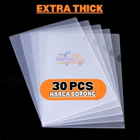 Borong 【30pcs】l Shape File Folder A4 Thick Tebal Office Document Organizer Fail Kertas Dokumen