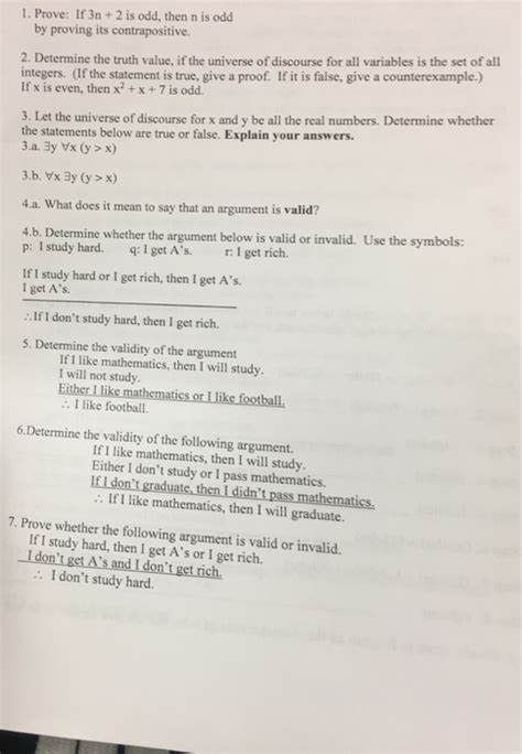 solved 1 prove if 3n 2 is odd then n is odd by proving