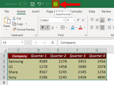 Auto Format In Excel Examples How To Use Auto Format In Excel