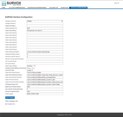 status and configuration enghouse insights powered by survox