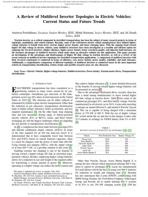 A Review Of Multilevel Inverter Topologies In Elec Pdf Electrical Engineering Electronics