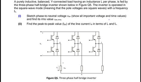 Solved A Purely Inductive Balanced Y Connected Load Having An