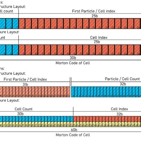 memory layout of the data structures for simulation and rendering for