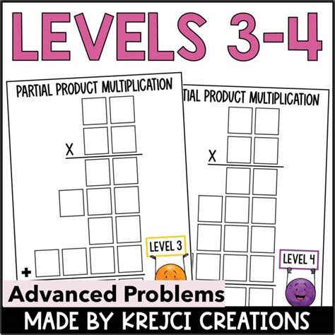 Partial Product Multiplication Work Mats 1 And 2 Digit Multiplication