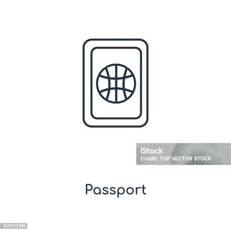 여권 개념 선 아이콘입니다 선형 여권 개념 개요 기호 디자인입니다 이 간단한 요소 그림 사용할 수 있습니다 웹 및 모바일 Ui