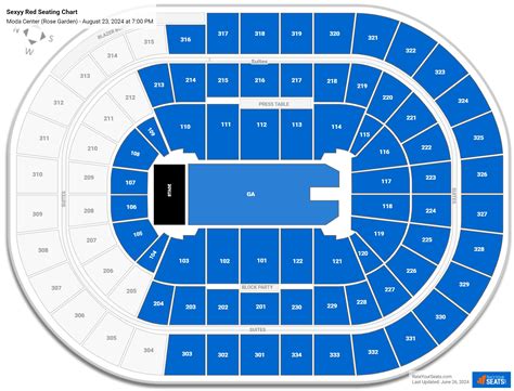 Moda Center Concert Seating Chart