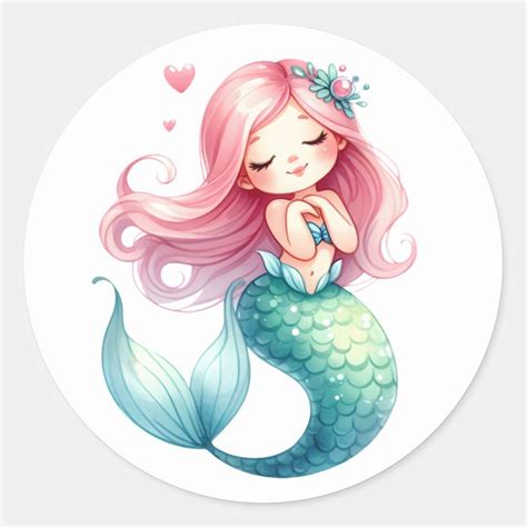Cute Colorful Mermaid Stickers Zazzle In 2025 Mermaid Sticker Cute