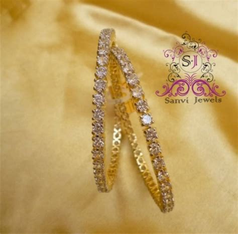 Single Line Diamond Look Bangle Sanvi Jewels 96161