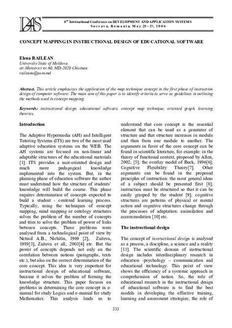 Pdf Concept Mapping In Instructional Design Of Educational Software