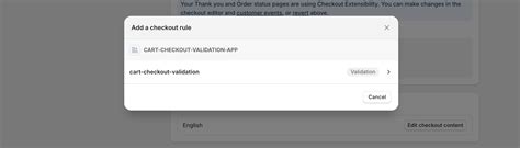 Create An Admin Ui Extension For A Cart And Checkout Validation Function