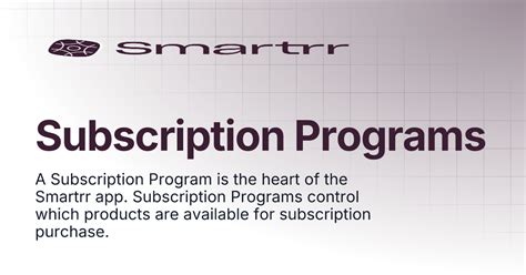 Subscription Programs Help Docs