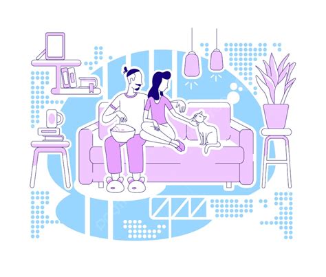 집에서 평면 실루엣 벡터 일러스트 레이 션에서 진정 배경 편하게 하다 생활 양식 캐릭터 배경 일러스트 및 사진 무료 다운로드 Pngtree