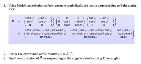Solved Using Matlab And Robotics Toolbox Generate Chegg