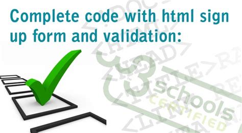 complete code with html sign up form and validation ~ b2atutorials
