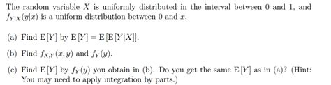 Solved The Random Variable X Is Uniformly Distributed In The