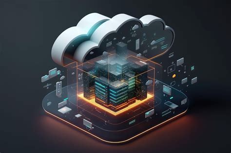 Premium Photo D Cloud Big Data Cloud Model Ai Generation