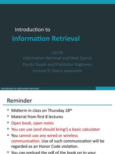 An Introduction To Query Expansion Techniques For Improving Recall In Information Retrieval