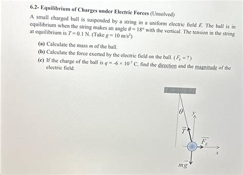 Solved 6 2 ﻿equilibrium Of Charges Under Electric Forces