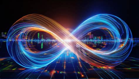 Vibrant Infinity Loop With Glowing Graphs And Charts Symbolizes Iterative Cycles In Data
