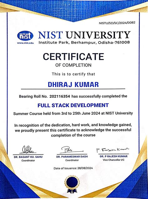 dhiraj singh rajput on linkedin fullstackdeveloper nistuniversity