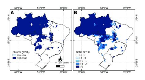 A Local Indicator Of Spatial Autocorrelation Lisa Showing Clusters