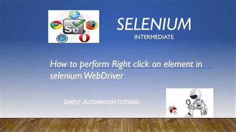 Selenium Intermediate How To Perform Right Click On Element In Selenium Webdriver Youtube