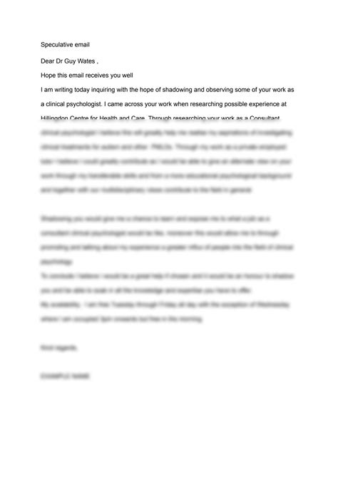 Solution High Level Speculative Email Example Template Studypool