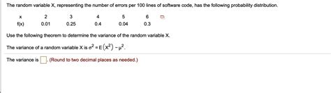 The Random Variable X Representing The Number Of Errors Per 100 Lines