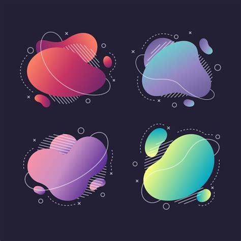 Conjunto De Elementos Gráficos Abstratos Vetor Premium