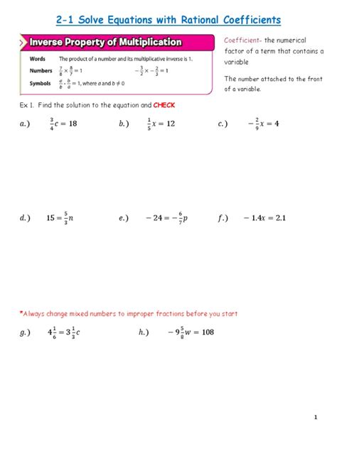 Notes Equations In One Variable Pdf Equations Mathematical Analysis