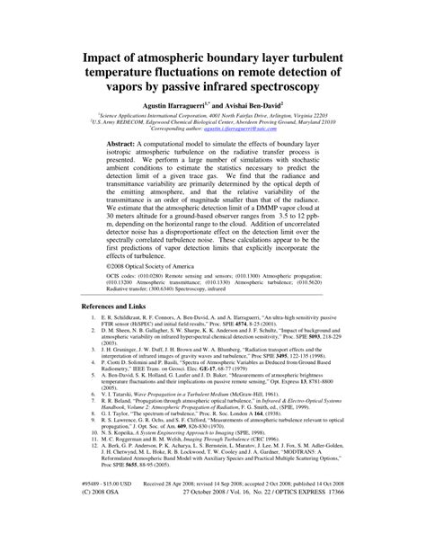 Pdf Impact Of Atmospheric Boundary Layer Turbulent Temperature Fluctuations On Remote