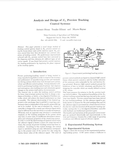 PDF Analysis And Design Of H Preview Tracking Control Systems