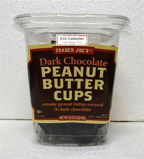 Trader Joe's Dark Chocolate Peanut Butter Cups 16oz 454g Sealed New
