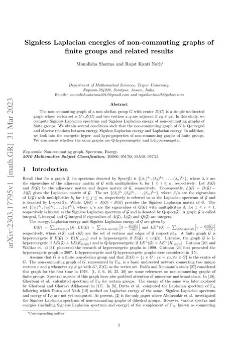 Pdf Signless Laplacian Energies Of Non Commuting Graphs Of Finite