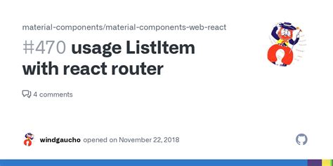 Usage ListItem With React Router Issue Material Components Material Components Web