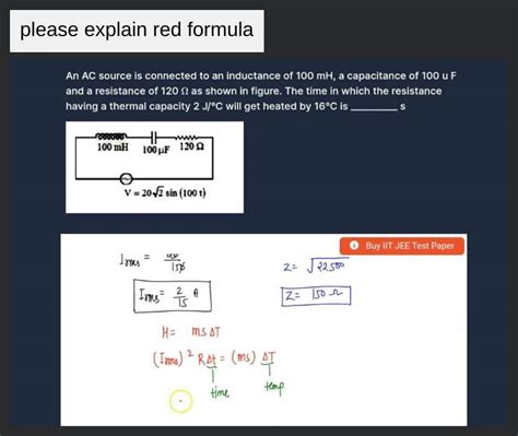 63 An Ac Source Is Connected To An Inductance Of 100 Mathrm{mh} A Capa