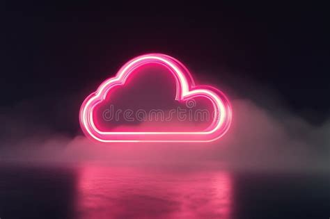 Creative 3d Cloud Computing Icon With Glowing Effect Stock Illustration