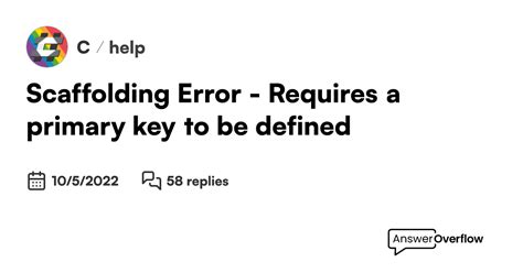 Scaffolding Error Requires A Primary Key To Be Defined C