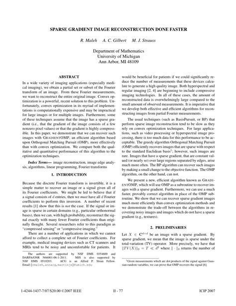 Pdf Sparse Gradient Image Reconstruction Done Faster