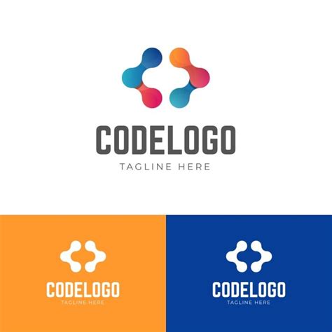 Design And Download This Flat Gradient Code Love Logo Template