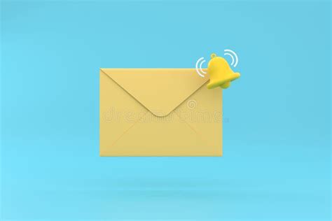 Envelope With Bell Notification New Email Message Notice Icon Stock Illustration Illustration