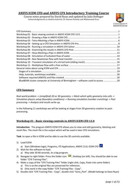pdf ansys icem cfd and ansys cfx introductory training course